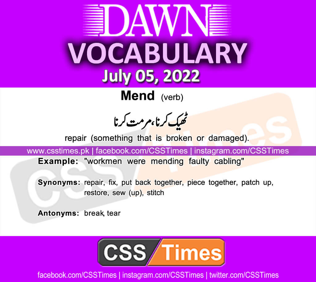 Daily DAWN News Vocabulary With Urdu Meaning 05 July 2022 daily-dawn-news-vocabulary-with-urdu-meaning-05-july-2022